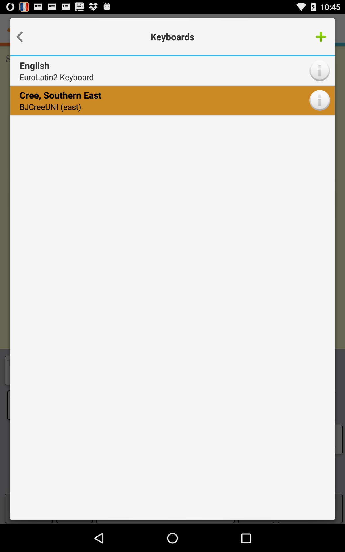 Typing Cree Syllabics on mobile devices